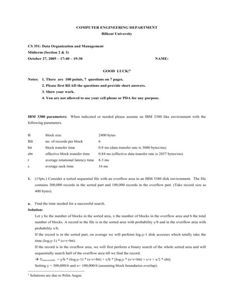 Midterm Exam With Solutions