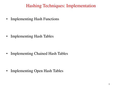 Ppt Hashing Techniques Implementation Powerpoint Presentation Free