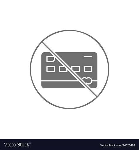 Credit Card With Prohibition Sign No Card Vector Image