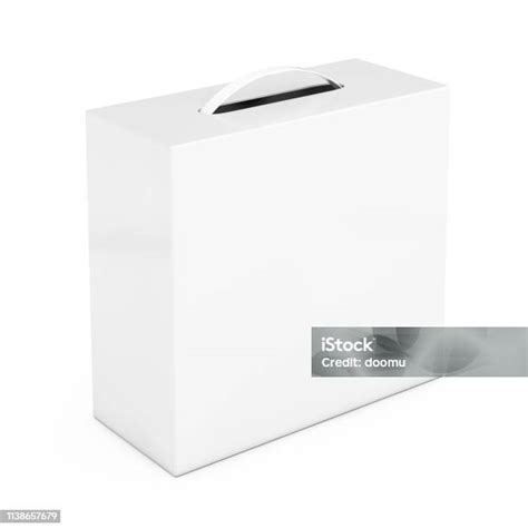 플라스틱 손잡이와 빈 흰색 골 판지 상자 이랑 3d 렌더링 0명에 대한 스톡 사진 및 기타 이미지 0명 가방 개념 Istock