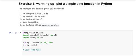 Solved Exercise Warming Up Plot A Simple Sine Function In Chegg