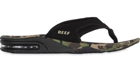 Reef Fanning Camouflage Rubber Flip Flops In Black For Men Lyst