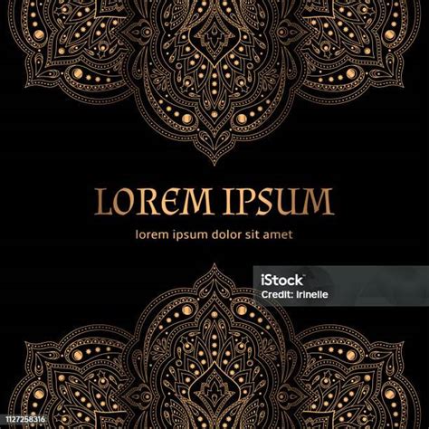 고급 배경 벡터입니다 민족 로얄 패턴 카드 템플릿입니다 독특한 디자인 검은색에 대한 스톡 벡터 아트 및 기타 이미지 검은색 결혼식 고풍스런 Istock