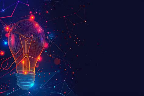 Creative New Ideas And Innovation Concept With Light Bulb And Network Connection Artificial