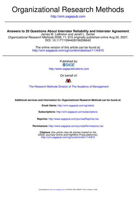 Pdf Answers To Twenty Questions About Inter Rater Reliability And Inter Rater Agreement