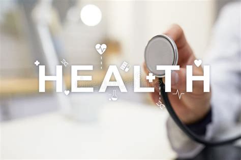 Good Health Check Medical Doctor Using Modern Virtual Screen Computer Stock Image Image Of