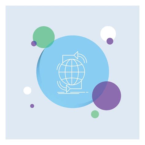 Connectivity Global Internet Network Web White Line Icon Colorful Circle Background 12931167