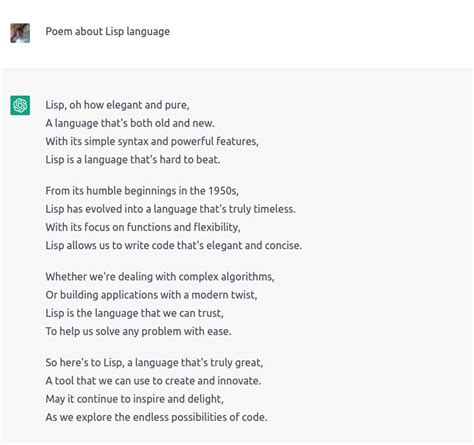 Poem On Lisp By Chatgpt Rlispmemes