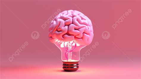 전구 개념에 뇌가 조명된 분홍색 배경의 3d 렌더링 창의적인 마음 뇌 전구 3d 전구 배경 일러스트 및 사진 무료 다운로드 Pngtree