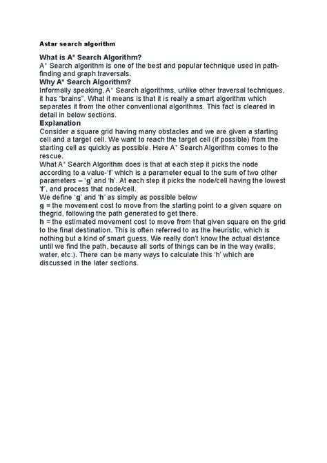 Astar Search Algorithm Astar Search Algorithm What Is A Search