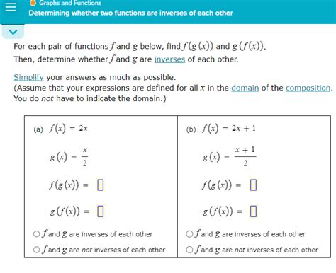 Solved For Each Pair Of Functions F And G Below Find Chegg Com
