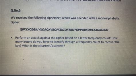 Solved No We Received The Following Ciphertext Which Chegg