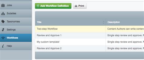 workflow definition gridfield has import export csv actions that don t