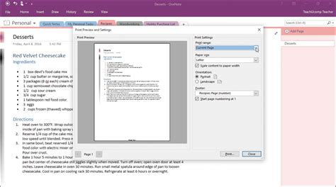 Printing In OneNote Instructions TeachUcomp Inc