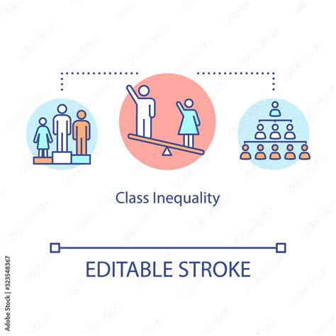 Class Inequality Icon Man And Woman Pay Gap Social And Gender Discrimination Human Right