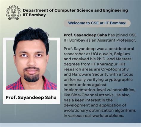 Cse At Iit Bombay On Linkedin ⭐ Cse At Iit Bombay Welcomes Prof