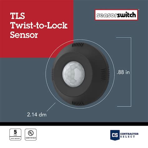Sensor Switch 180 Degree Black Twist Lock Motion Sensor And Light