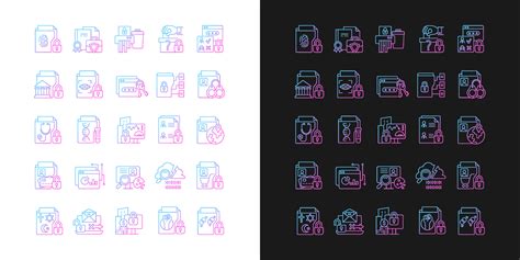 Sensitive Information Types Gradient Icons Set For Dark And Light Mode 3640324 Vector Art At