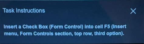Solved 1 Insert A Check Box Form Control Into Cell F5