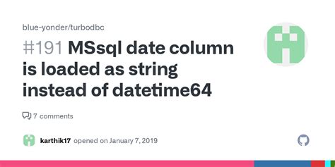 Mssql Date Column Is Loaded As String Instead Of Datetime64 · Issue 191 · Blue Yonderturbodbc