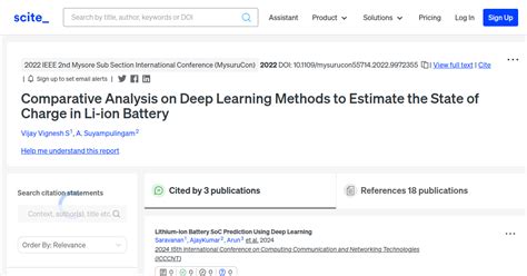 Citation Report Comparative Analysis On Deep Learning Methods To Estimate The State Of Charge