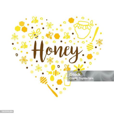 꿀 배너 템플릿 양봉 및 양봉 기호 하트 모양의 패턴 브로셔 전단지 포스터 카드 브랜딩 및 정체성 개념 만화 벡터 일러스트 0