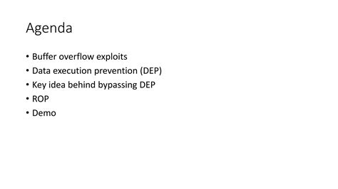 Bypassing Dep Using Rop Ppt