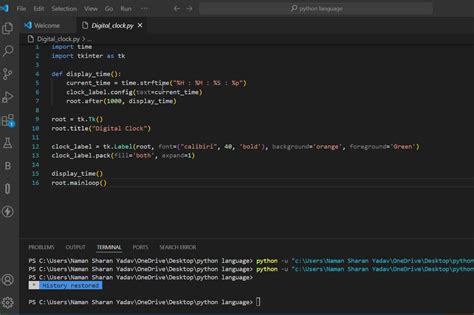 Naman Sharan Yadav On Linkedin Pythonprogramming Digitalclock