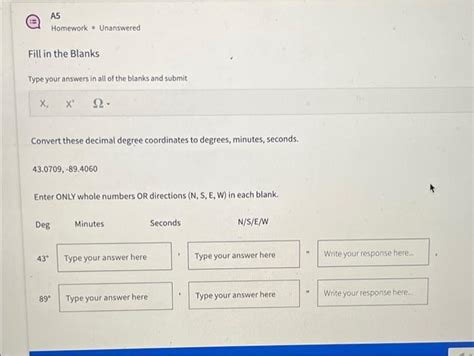 Solved 4 6 Convert These Decimal Degree Coordinates Into