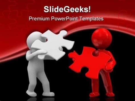 Puzzle Team People PowerPoint Template 0810