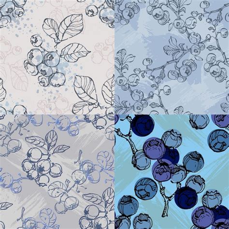 Premium Vector Blueberry Pattern Sketch