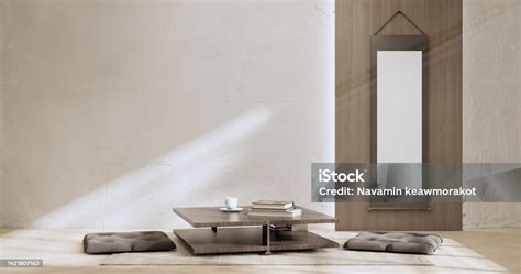 안락 의자 소파와 장식 일본어 현대 방 인테리어 와비사비 스타일3d 렌더링 0명에 대한 스톡 사진 및 기타 이미지 0명 3차원 형태 가구 Istock