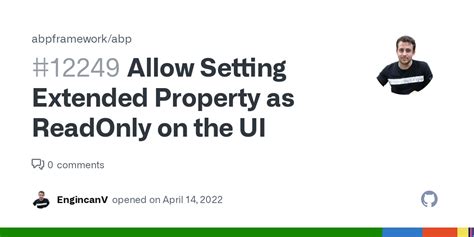 allow setting extended property as readonly on the ui · issue 12249 · abpframework abp · github