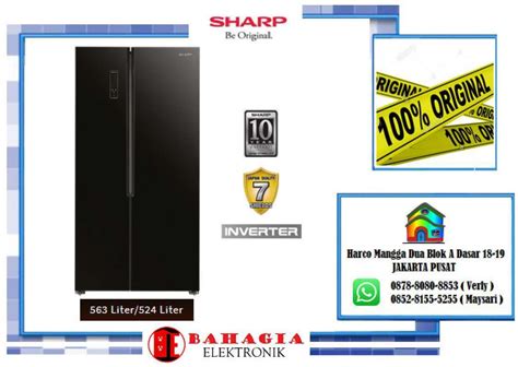 Jual Sharp Sj-is61g-bk / Sj-is61ga-bk Kulkas Inverter New - Sjis61gbk ...