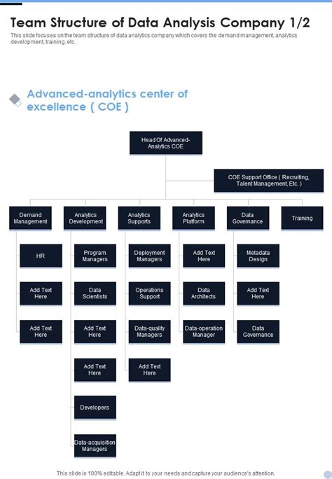 Proposal For Data Analysis In Research Project Team Structure Of Data Analysis Company One Pager