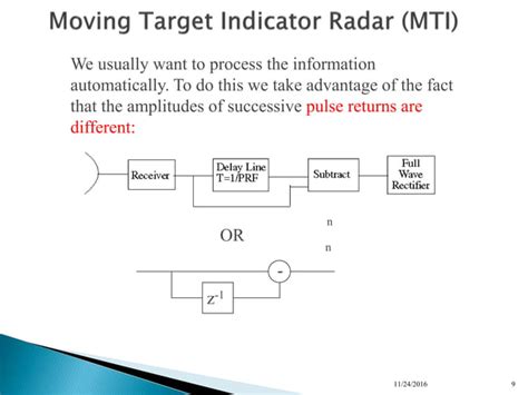 Moving Target Indicator Radar Mti Pptx Digital Audio Computer