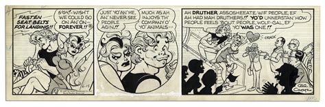 Lot Detail Nice Pair Of Al Capp Signed Lil Abner Strips In Ink
