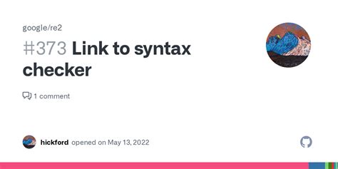 Link To Syntax Checker Issue Google Re GitHub