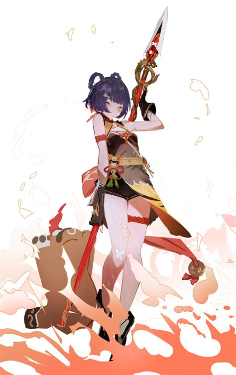 Xiangling And Guoba Genshin Impact Drawn By Kuronoiparoma Danbooru