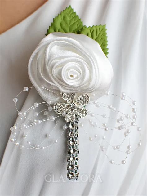 Pretty Free Form Satin Boutonnieresold In A Single Piece Glamlora