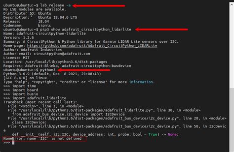 NameError Name I2C Is Not Defined Raspberry Pi 4 Model B Ubuntu 18 04 Adafruit Lidarlite