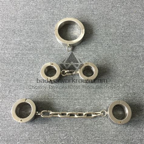 Super Heavy Stainless Steel Bondage Restraints Cuffs Kit