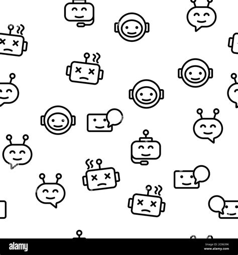 Chatbot Robot Vector Seamless Pattern Stock Vector Image And Art Alamy
