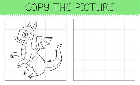 Copy The Picture는 귀여운 드래곤과 함께 아이들을 위한 교육용 게임입니다 귀여운 만화 용 색칠하기 책입니다