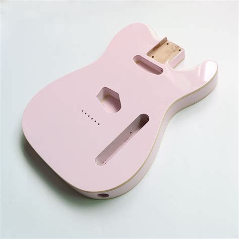 Alder Binded Tele Guitar Body In Shell Pink High Gloss Finished China Pink Tele Guitar Body