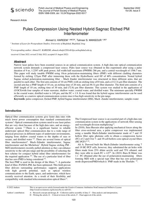 Pdf Pules Compression Using Nested Hybrid Sagnac Etched Pm Interferometer