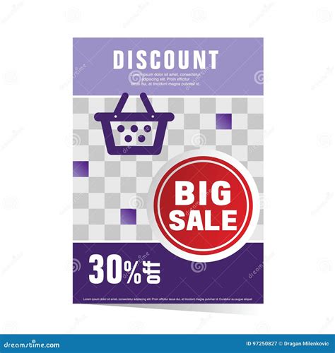 Poster With Red Sticker Sale Illustration Stock Vector Illustration Of Banner Design 97250827