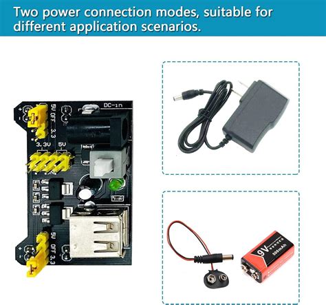 Electronic Component Kit Minidodoca 2pcs Breadboard Power Supply