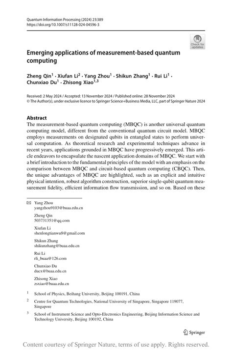 Emerging Applications Of Measurement Based Quantum Computing