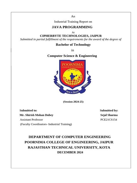 Itr Report Format Pdf Gratitude Java Programming Language